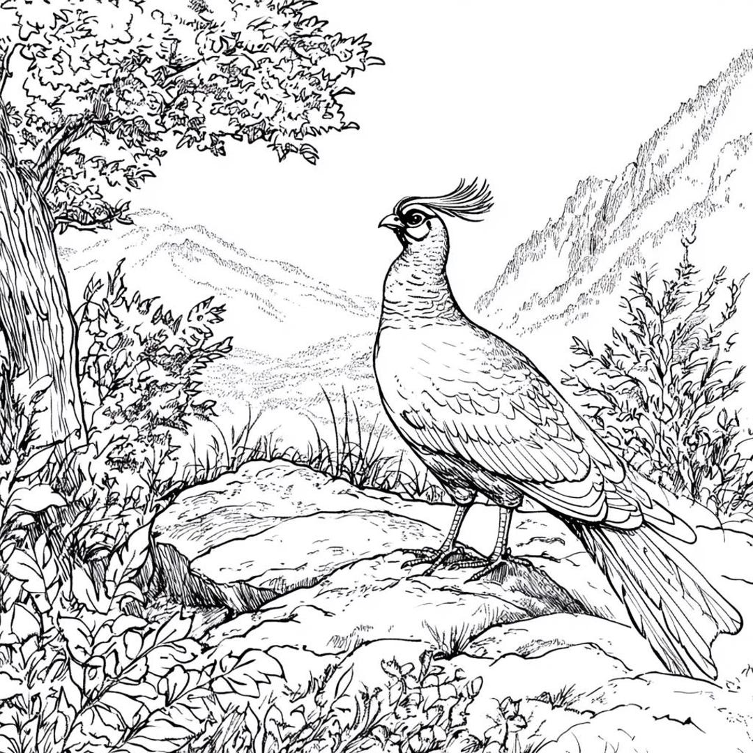 Golden Pheasant Coloring Pages | Elegant Bird Printable Coloring Sheets ...