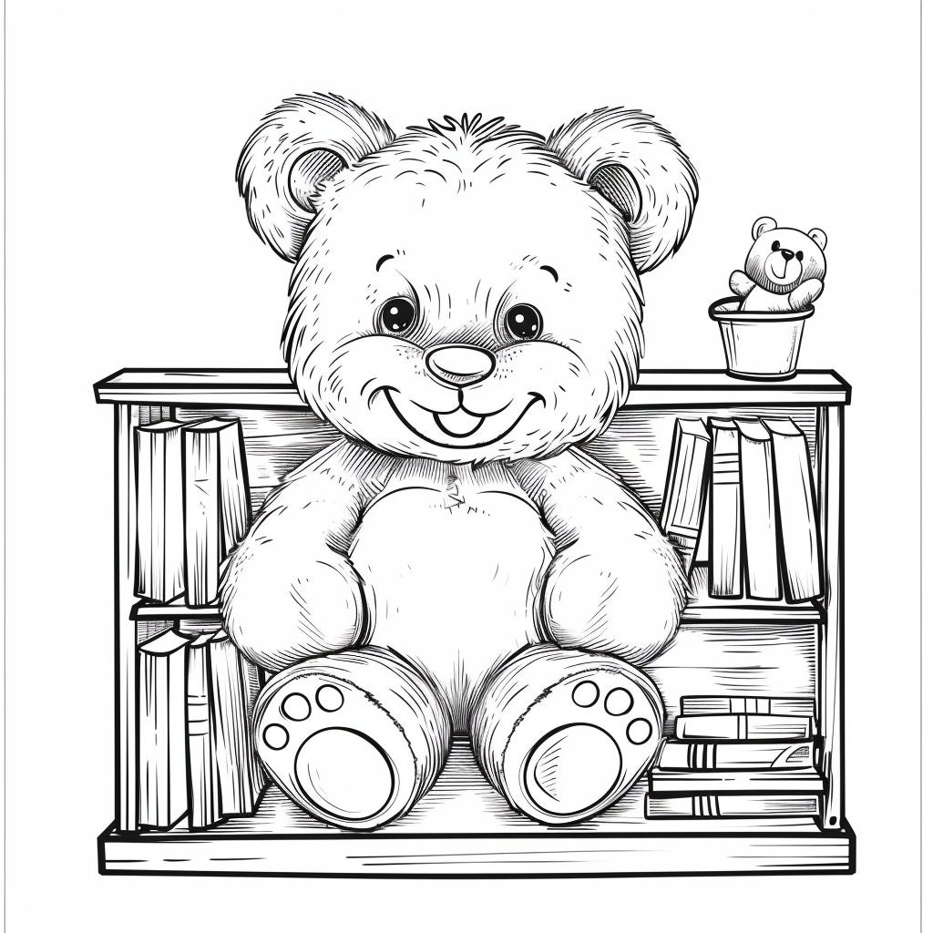 Adorable Teddy Bear Coloring Pages for Kids - Digital Download, Fun and ...