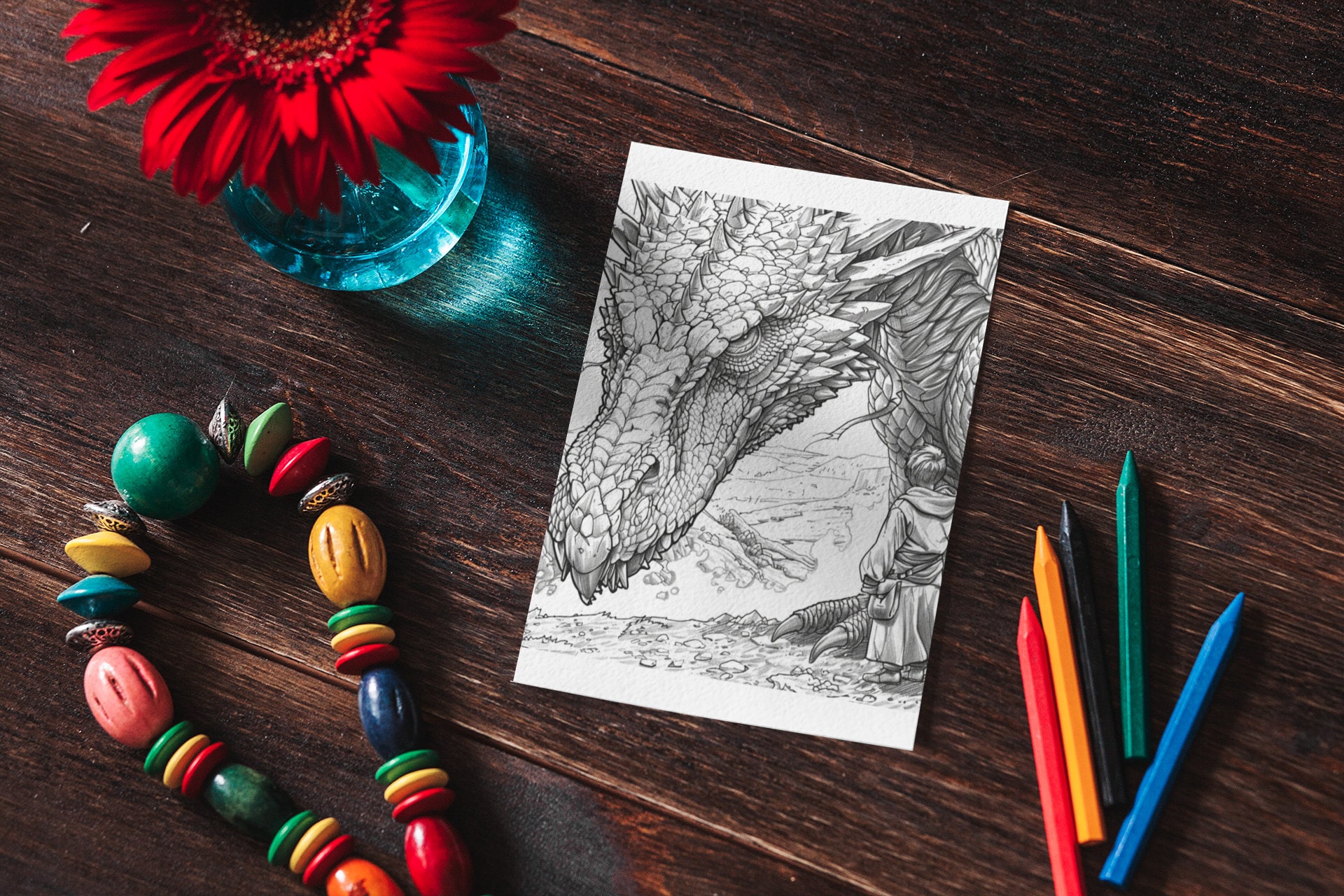 Dragon Coloring Pages Digital Download PDF, Detailed Fantasy Dragon Art ...