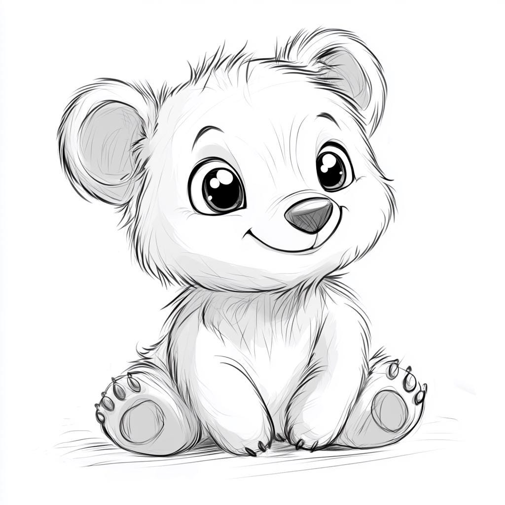 Cute Bear Coloring Pages for Preschoolers | Digital Download PDF ...