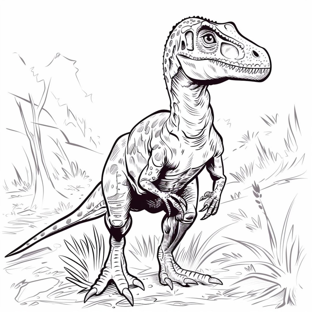 Velociraptor Coloring Pages Detailed Dinosaur Coloring Sheets for Kids ...