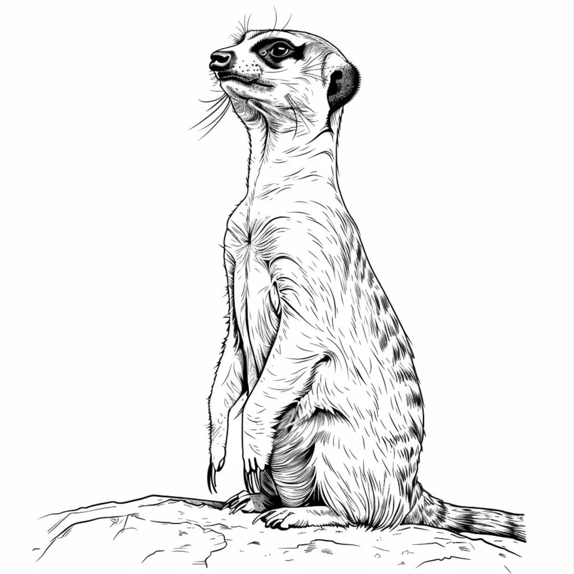 Meerkat Coloring Pages Digital Download, Detailed Wildlife Art ...