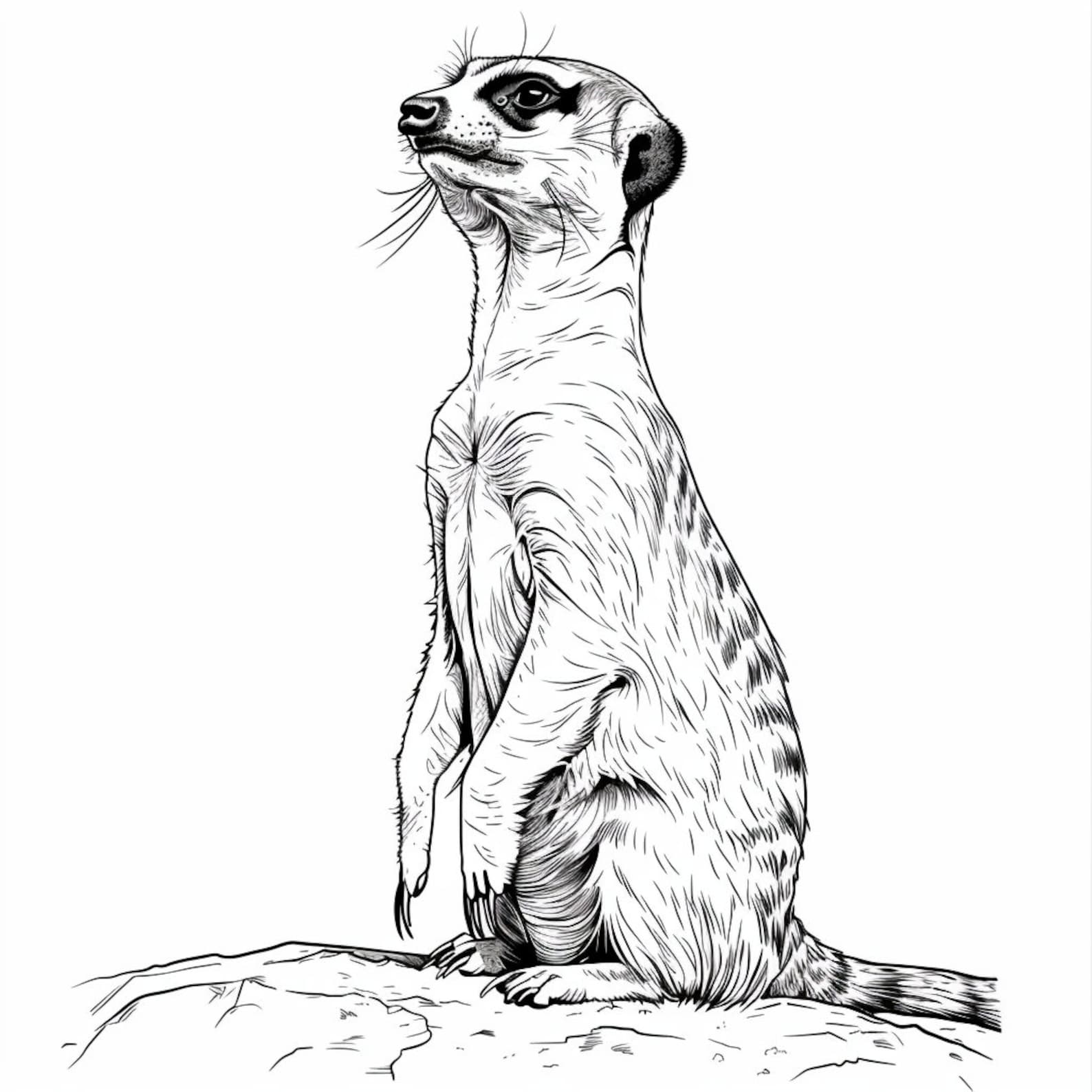 Meerkat Coloring Pages - Digital Download, Detailed Wildlife Art ...