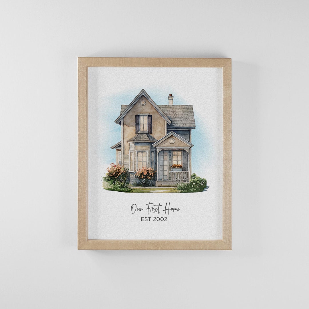 Custom Watercolor House Painting Print, House Painting From Photo ...