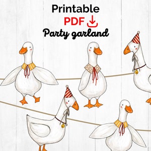 Printable Goose Party Garland, Goose Garland, Ducks Garland, Goose ...