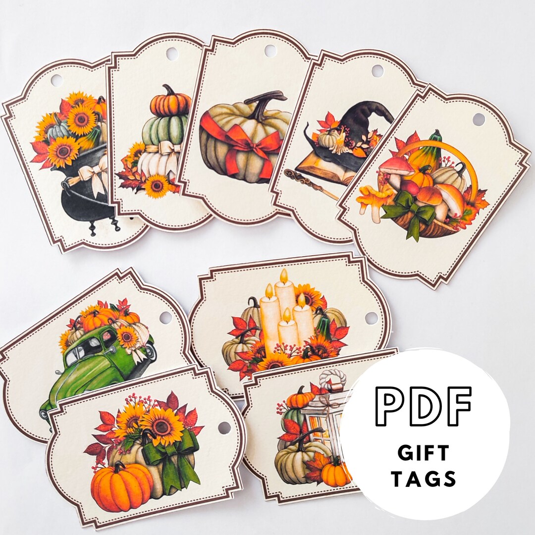Thanksgiving Gift Tags Printable Gift Tags Autumn Gift Tags - Etsy
