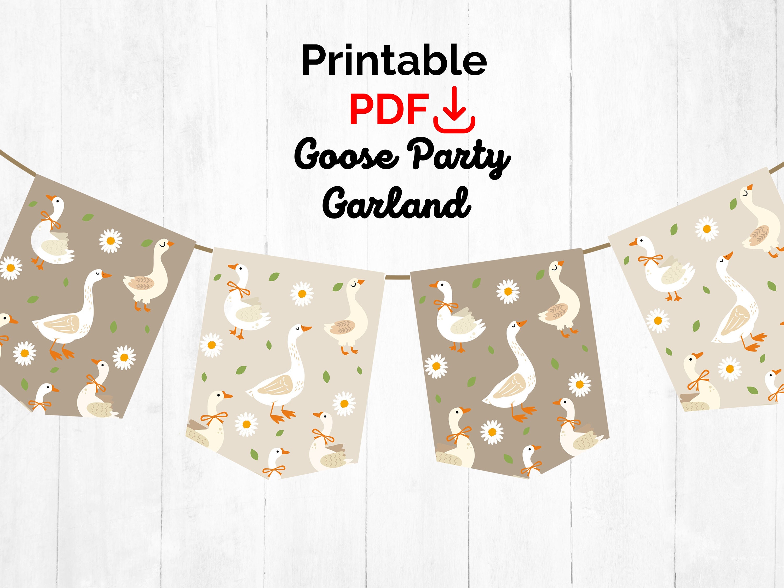 Printable Goose Party Garland, Goose Garland, Ducks Garland, Goose ...
