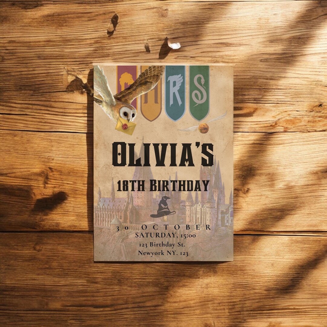 Editable Wizard Birthday Invitation, Magical Party (digital Download ...