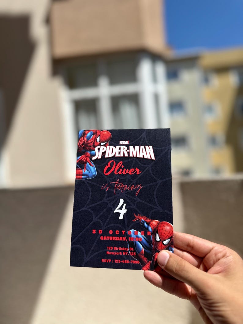 Spiderman Invite | Printable Spider | Digital Kids Party Invite ...
