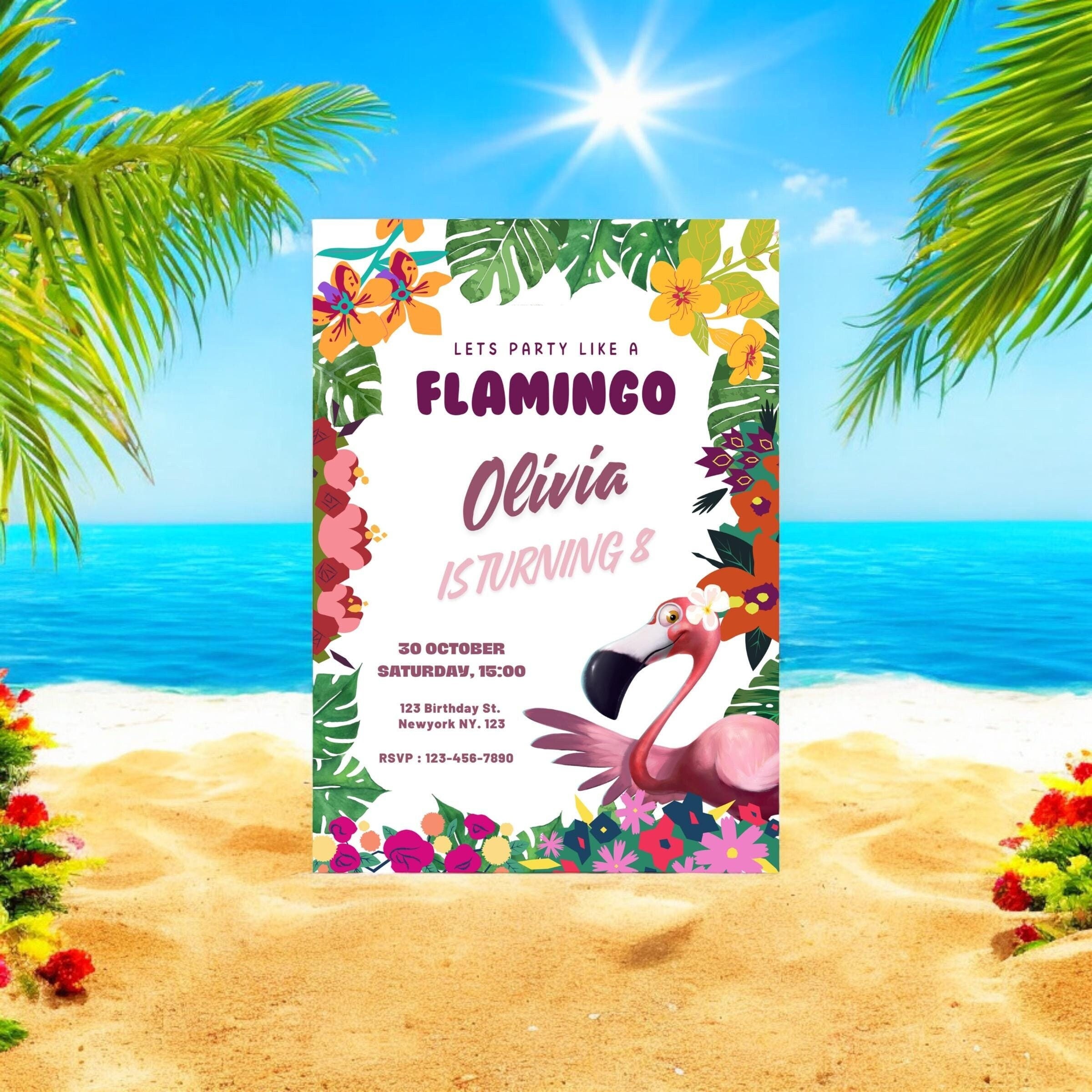 Flamingo Birthday Party Invitation - Editable Let's Flamingle Invite ...