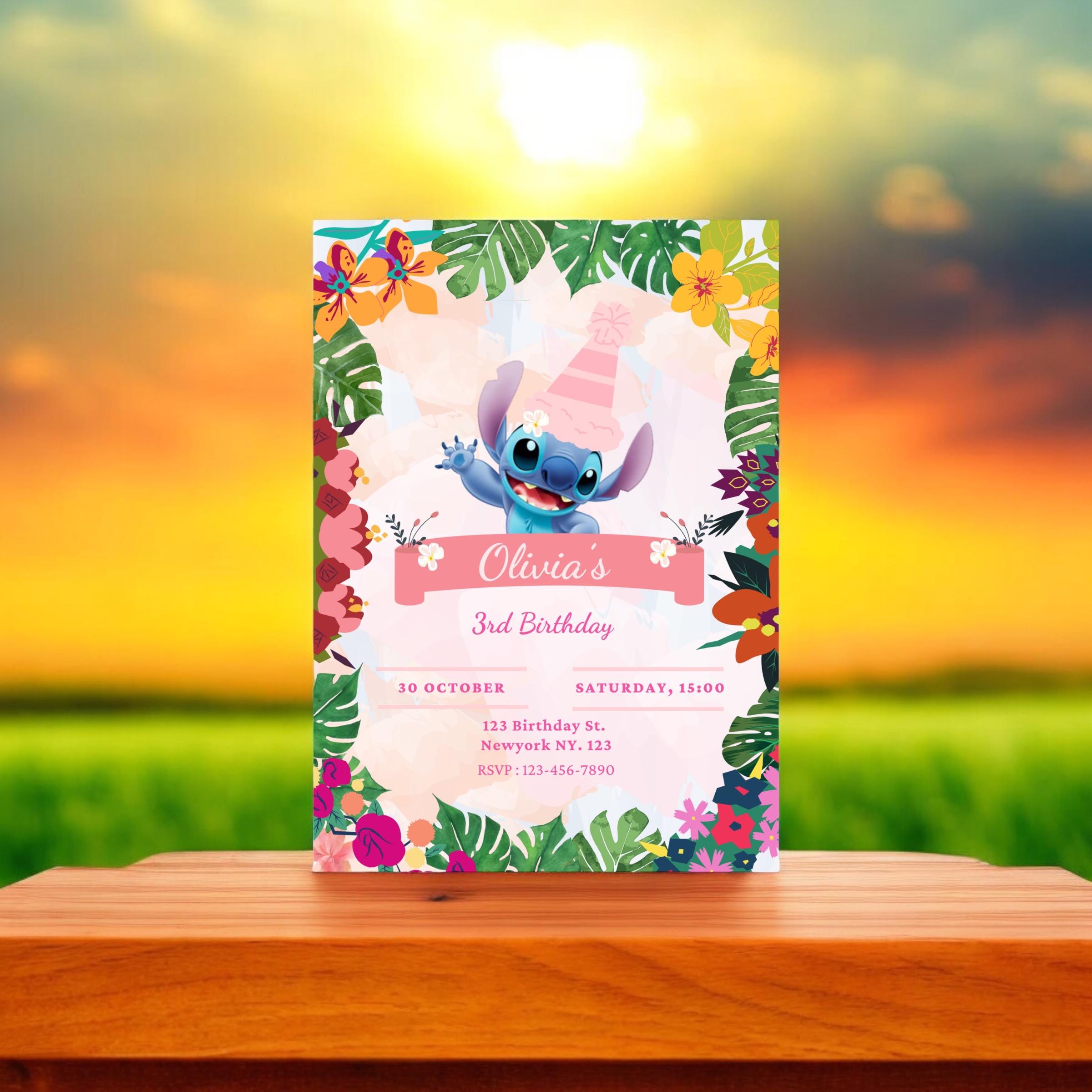 Editable Stitch Birthday Invitation Template - Perfect Iconic Themed ...