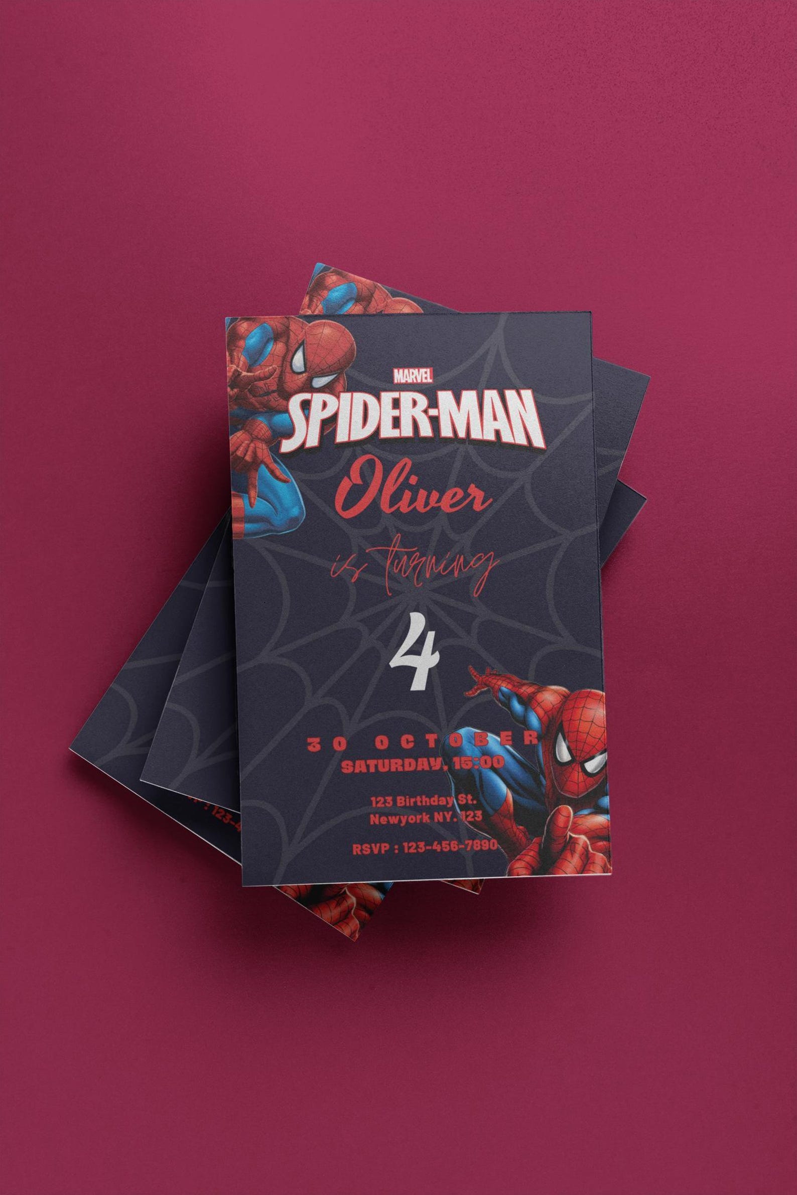 Spiderman Invite | Printable Spider | Digital Kids Party Invite ...
