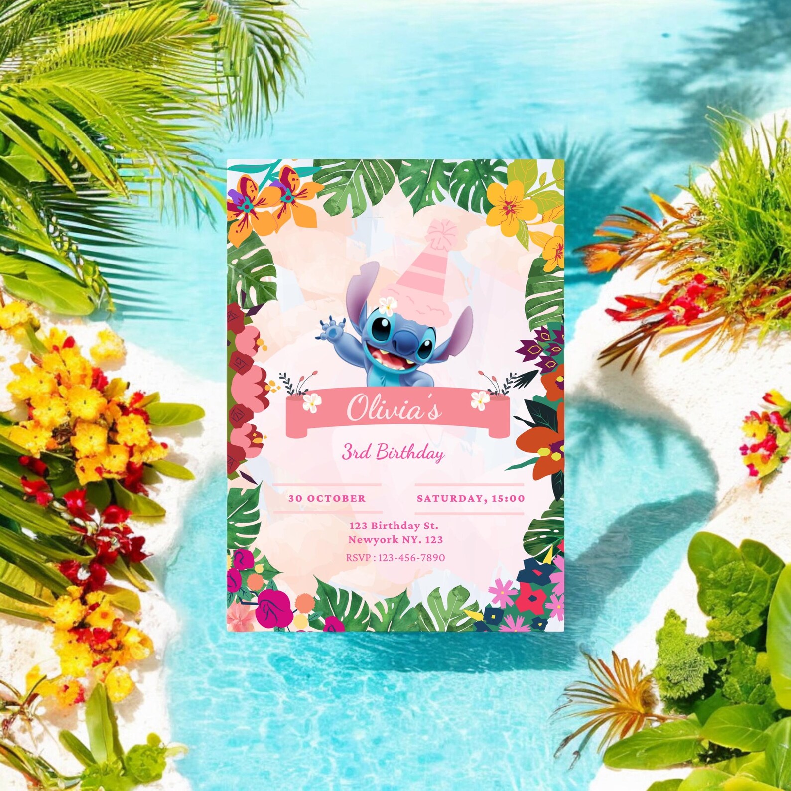 Editable Stitch Birthday Invitation Template - Perfect Iconic Themed ...