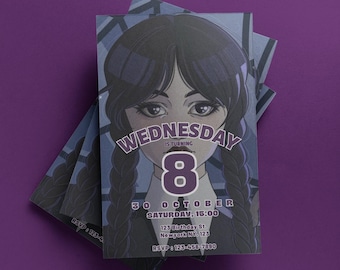 Wednesday Addams Birthday Invite - Etsy