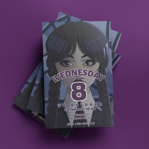Wednesday Addams Invitation - Etsy
