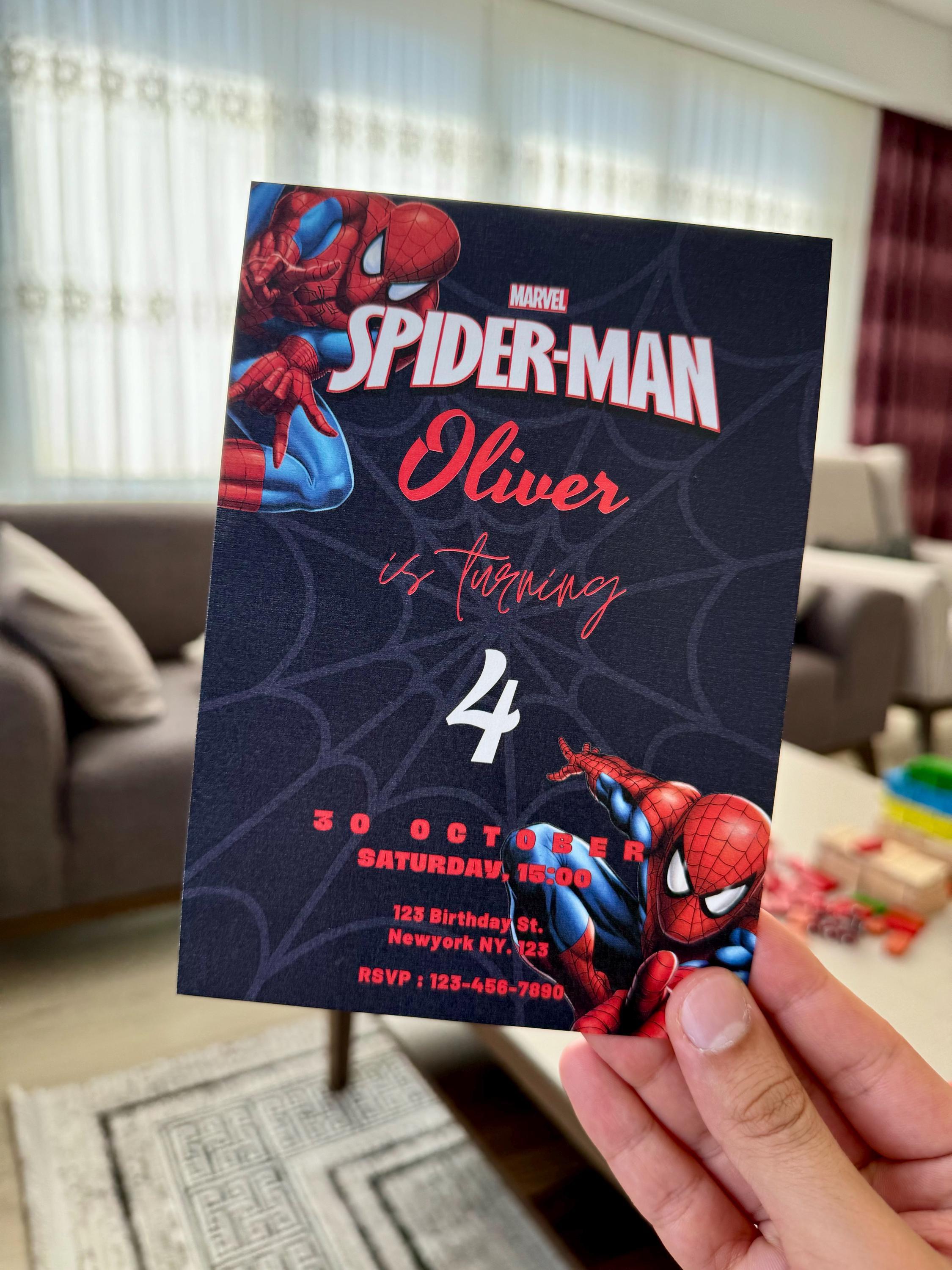 Spiderman Invite | Printable Spider | Digital Kids Party Invite ...