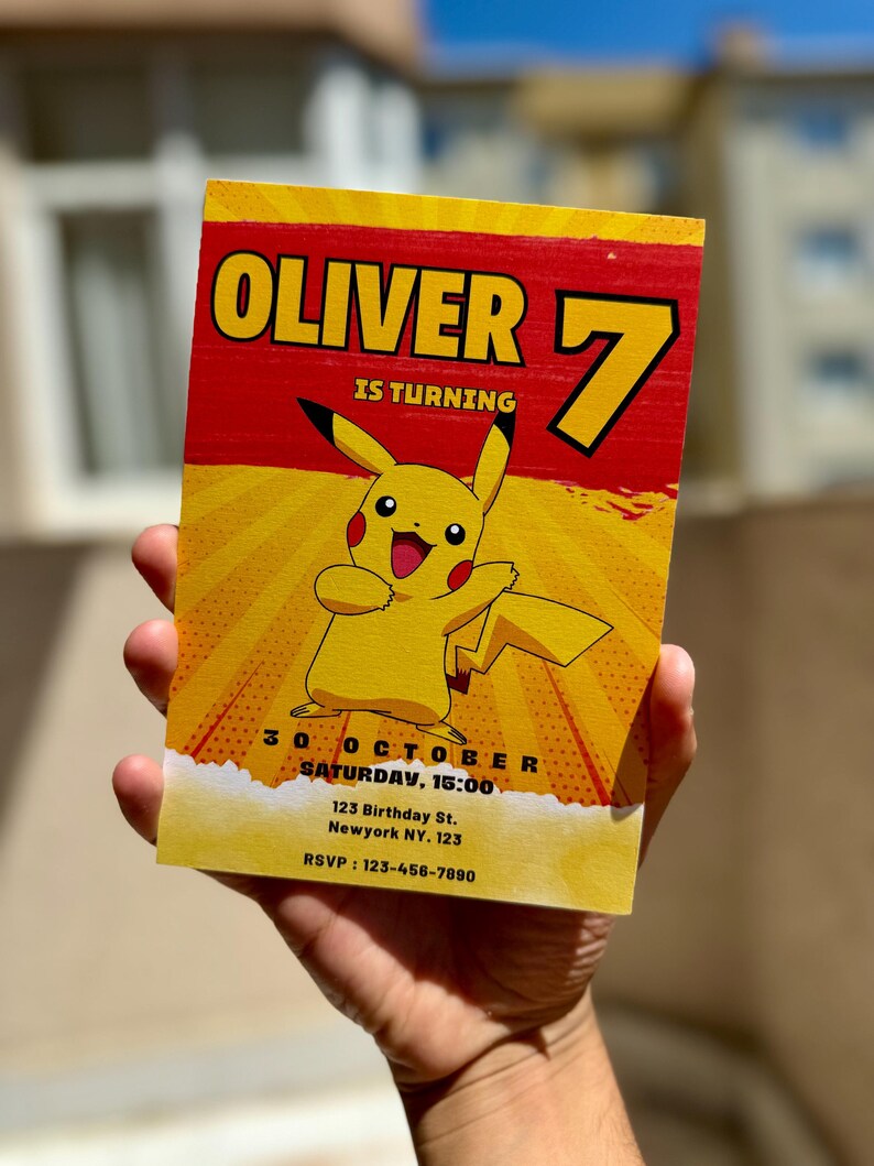 Invitación editable / Cumpleaños de Pikachu / Invitación de Pikachu ...