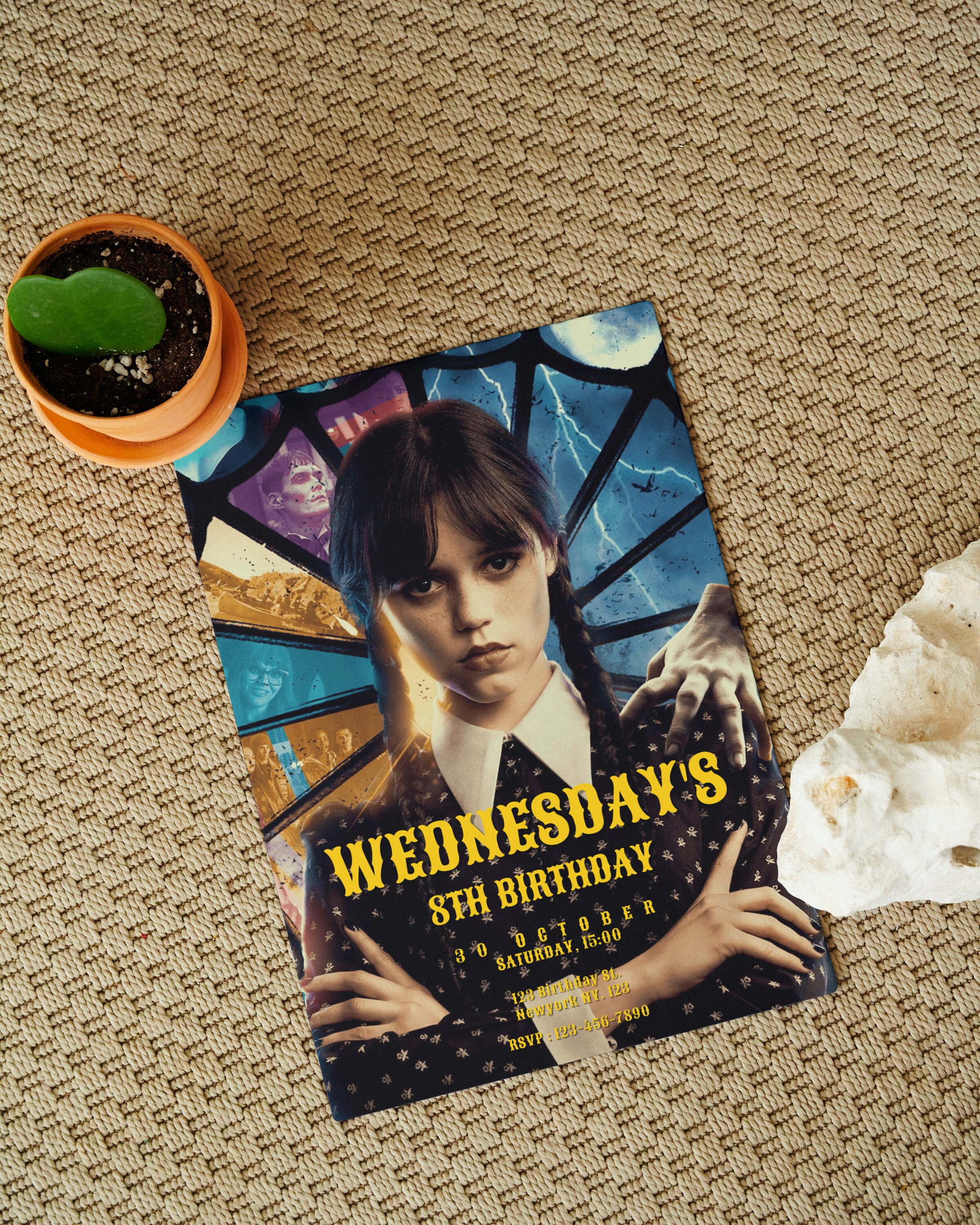 Editable Wednesday Birthday Invitation Template, Printable Wednesday ...