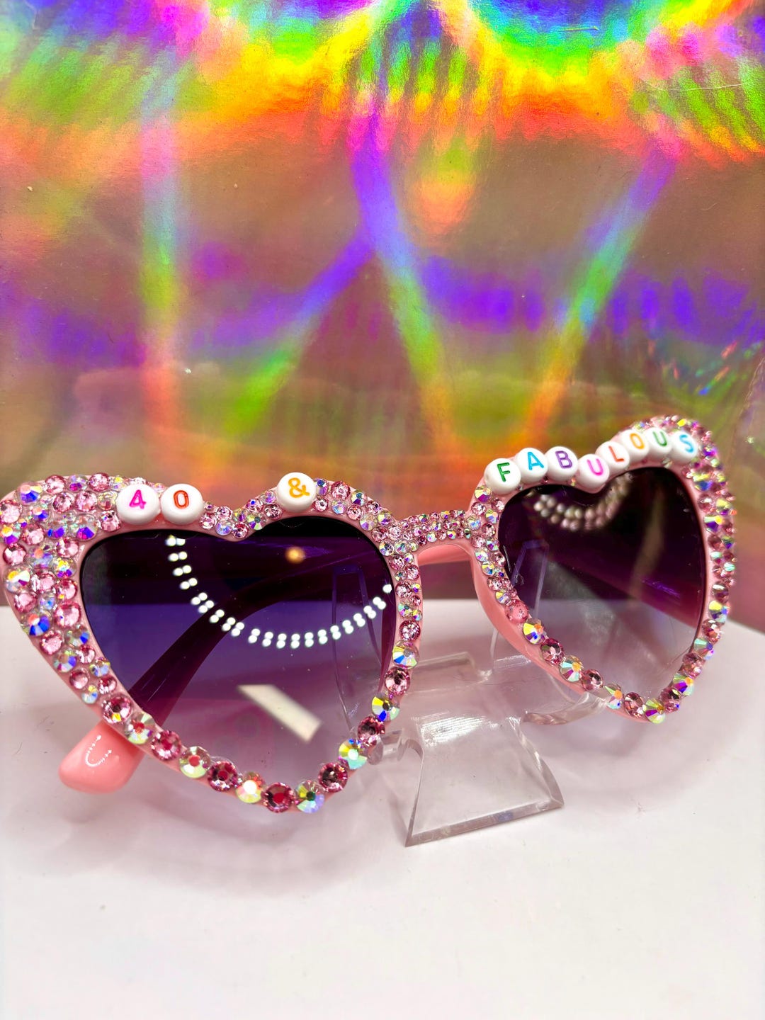 BEDAZZLED BIRTHDAY GLASSES - 40 and Fabulous, Birthday Sunglasses 40th ...