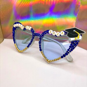 BEDAZZLED GRADUATION Sunglasses / Glasses / CUSTOM Graduation Glasses ...