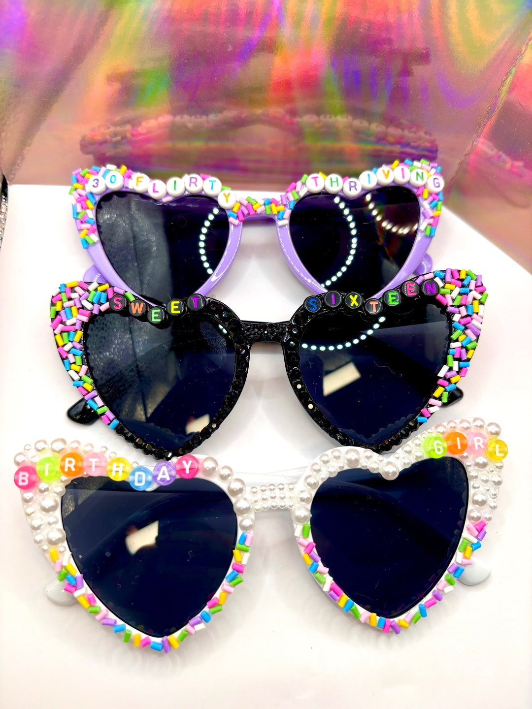 CUSTOM Bedazzled BIRTHDAY Glasses / Sunglasses - Etsy