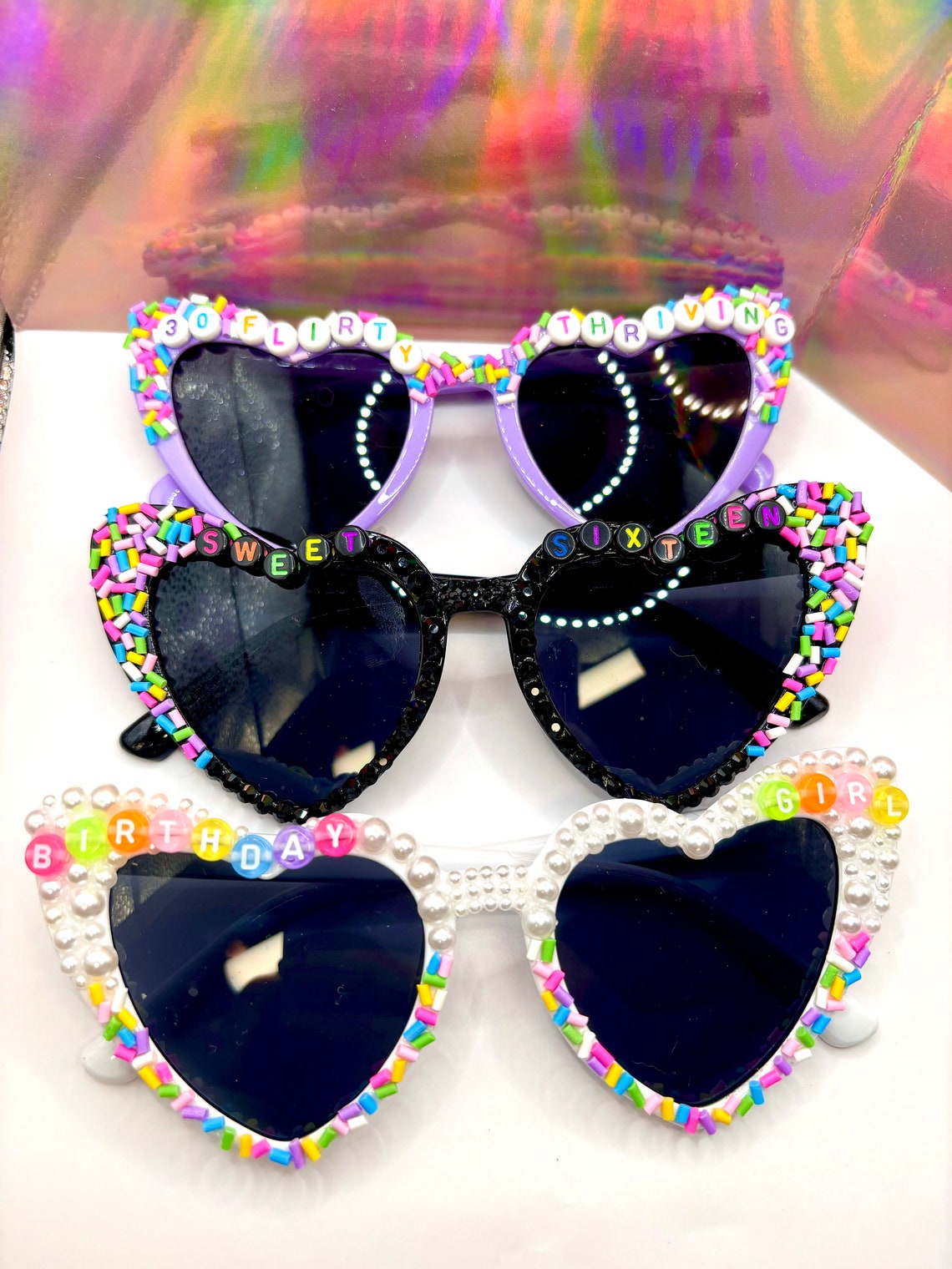 CUSTOM Bedazzled BIRTHDAY Glasses / Sunglasses - Etsy