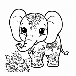 Elephant Coloring Pages 10 Unique Designs for Relaxation and Fun - Etsy