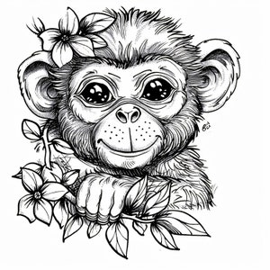 Monkey Coloring Pages 10 Fun and Playful Designs for All Ages - Etsy
