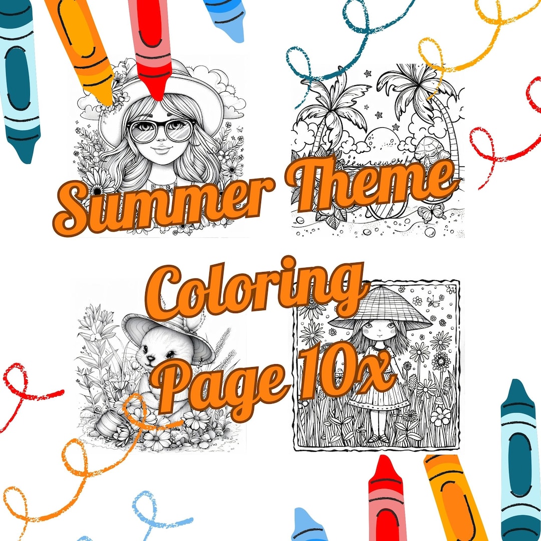 Summer Coloring Pages 10 Fun and Relaxing Designs for All Ages - Etsy