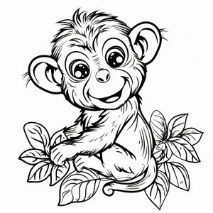 Monkey Coloring Pages 10 Fun and Playful Designs for All Ages - Etsy