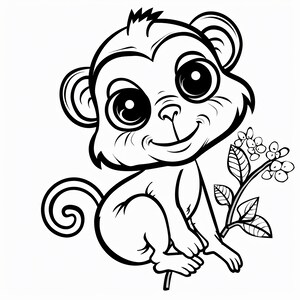 Monkey Coloring Pages 10 Fun and Playful Designs for All Ages - Etsy