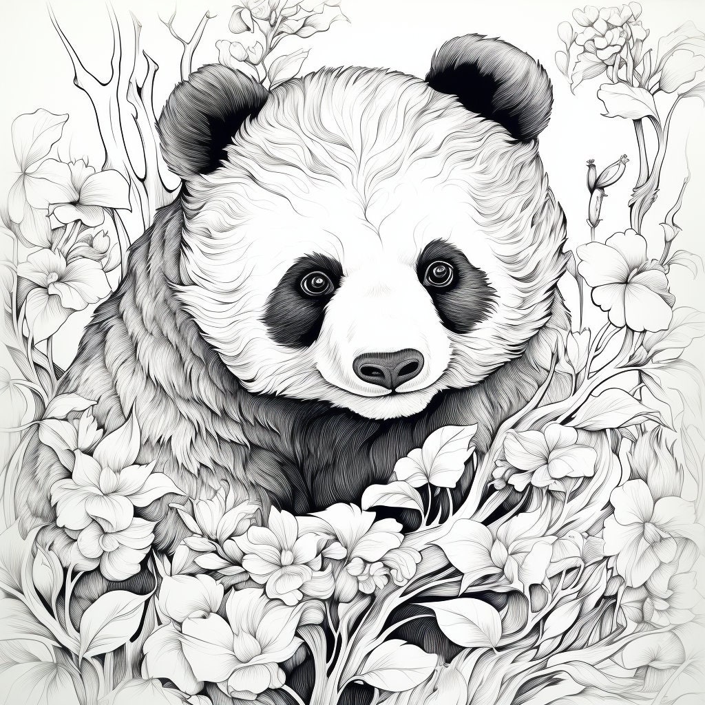 Cute Panda Coloring Page