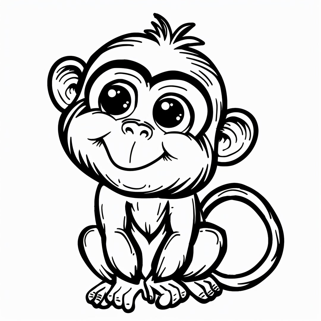 Monkey Coloring Pages 10 Fun and Playful Designs for All Ages - Etsy