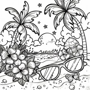 Summer Coloring Pages 10 Fun and Relaxing Designs for All Ages - Etsy