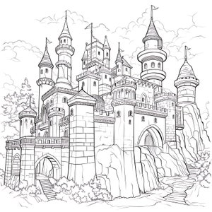 Castle Coloring Pages,10x Artwork of Castles,coloring,instant Download ...