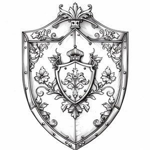 Shield Coloring Pages,instant Download,pdf File,adult-child Coloring ...