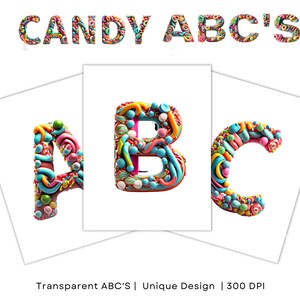 Alphabet Candy Clipart,candy's Letters Abc's Alphabet, Kids Monogrm, 26 ...