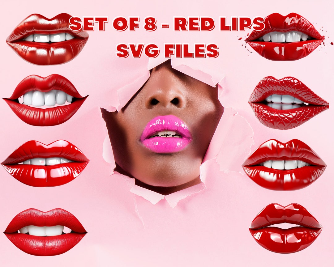 Lips Svg Red Lips Svg Kiss Svgamerican Lips Svgkiss Etsy