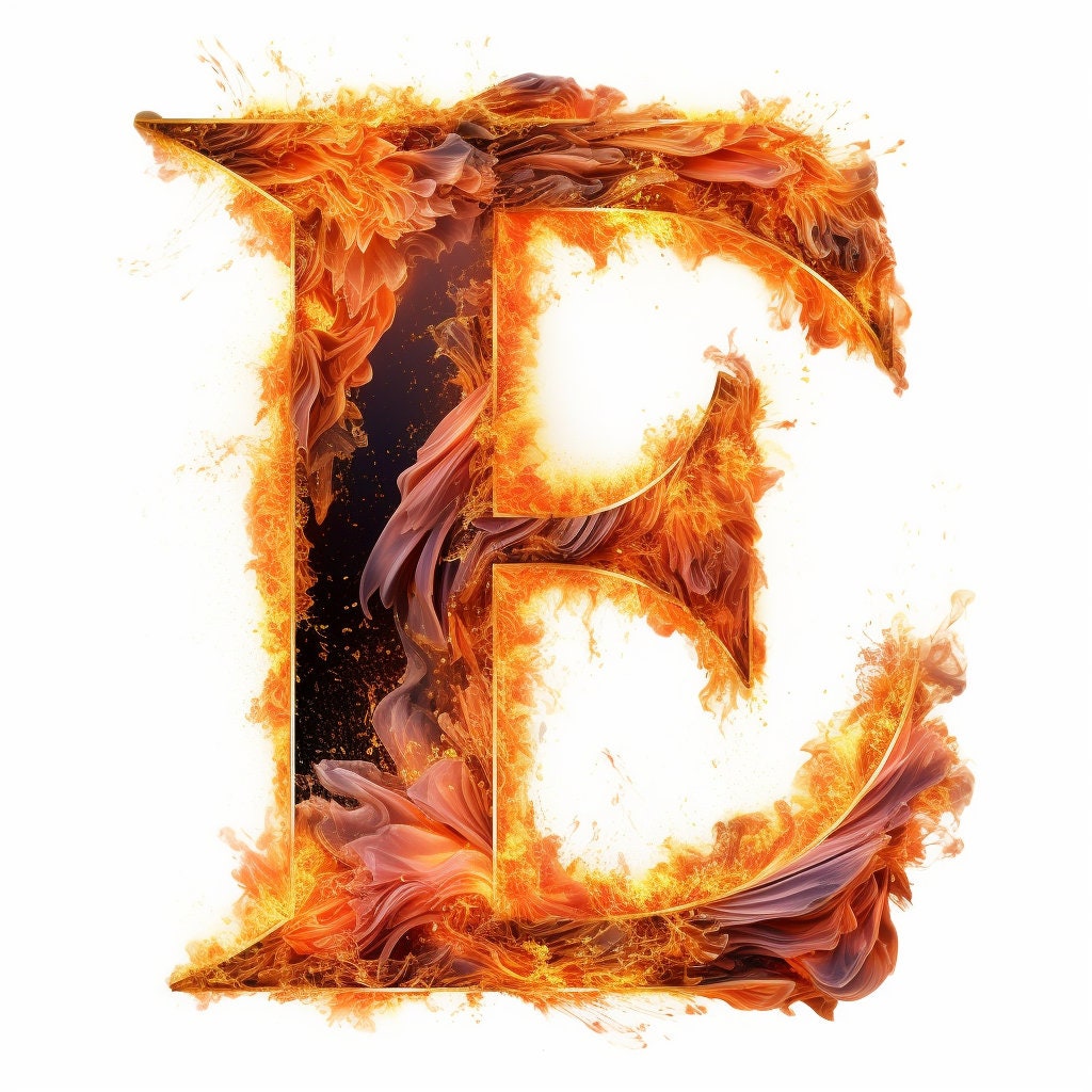 Alphabet Clipart Flames Watercolor , Flames Abc's Alphabet, Fire Letter ...