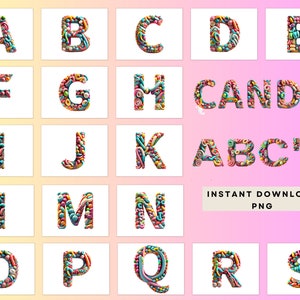 Alphabet Candy Clipart,candy's Letters Abc's Alphabet, Kids Monogrm, 26 ...