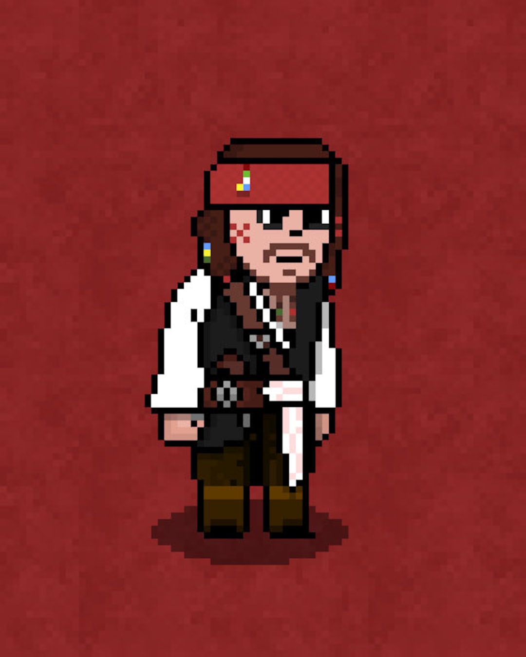Jack Sparrow Pirates of the Caribbean Pixel Art - Etsy