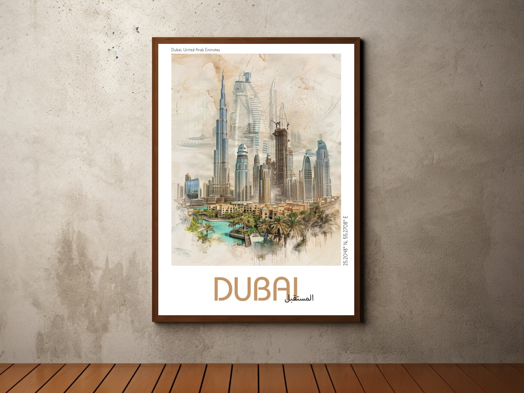 Dubai Travel Print, Dubai Print, Dubai Poster, Dubai Wall Art, Dubai ...