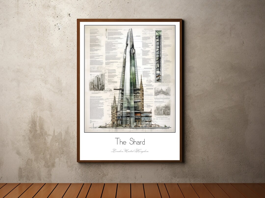 The Shard London Print, the Shard London Poster, Travel Print Poster ...