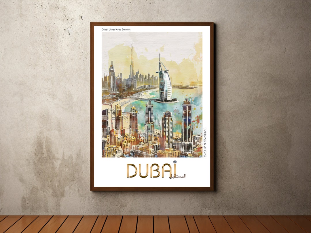 Dubai Travel Print, Dubai Print, Dubai Poster, Dubai Wall Art, Dubai ...