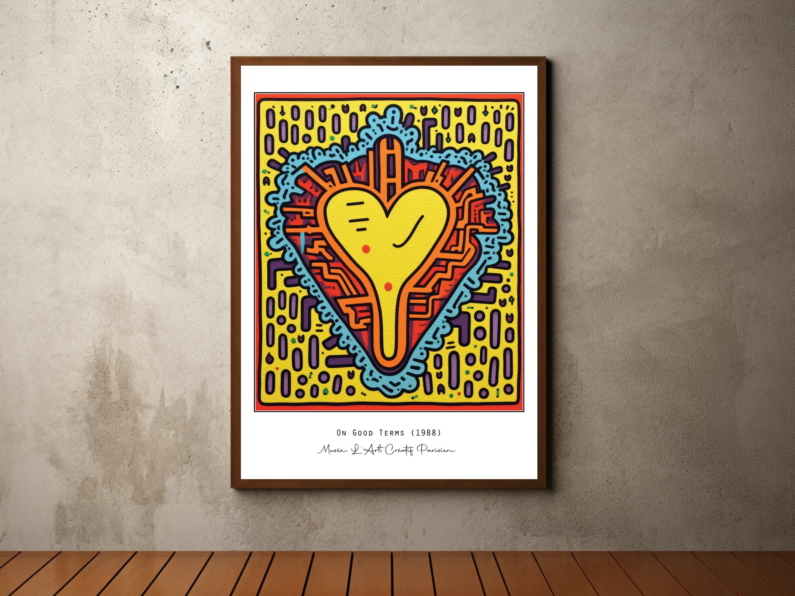 Keith Haring Inspired Poster, Keith Haring Print, Boho Yoga Meditation ...
