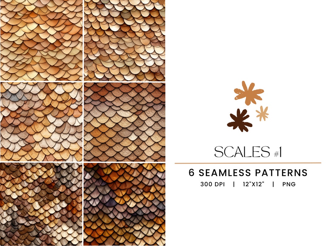 Dragon, Snake, Mermaid Scales, Seamless Animal Patterns, Printable ...