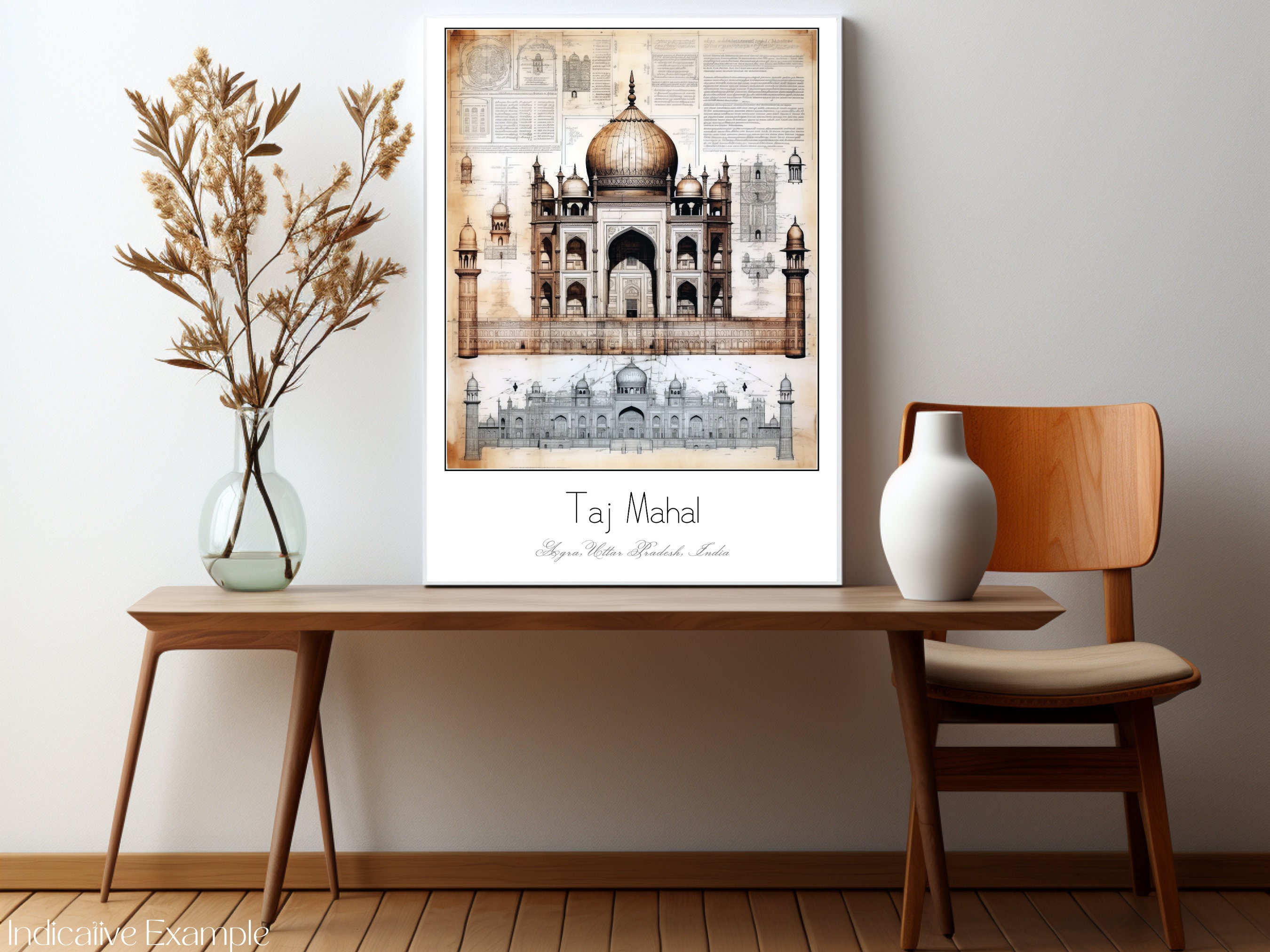Taj Mahal Print Taj Mahal Poster Destination Travel Print - Etsy
