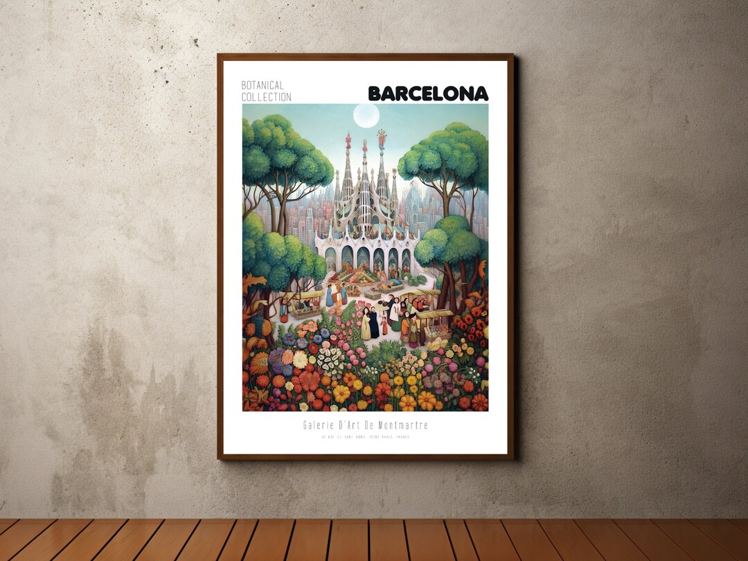 Sagrada Familia Print, Sagrada Familia Vintage Poster, Sagrada Familia ...