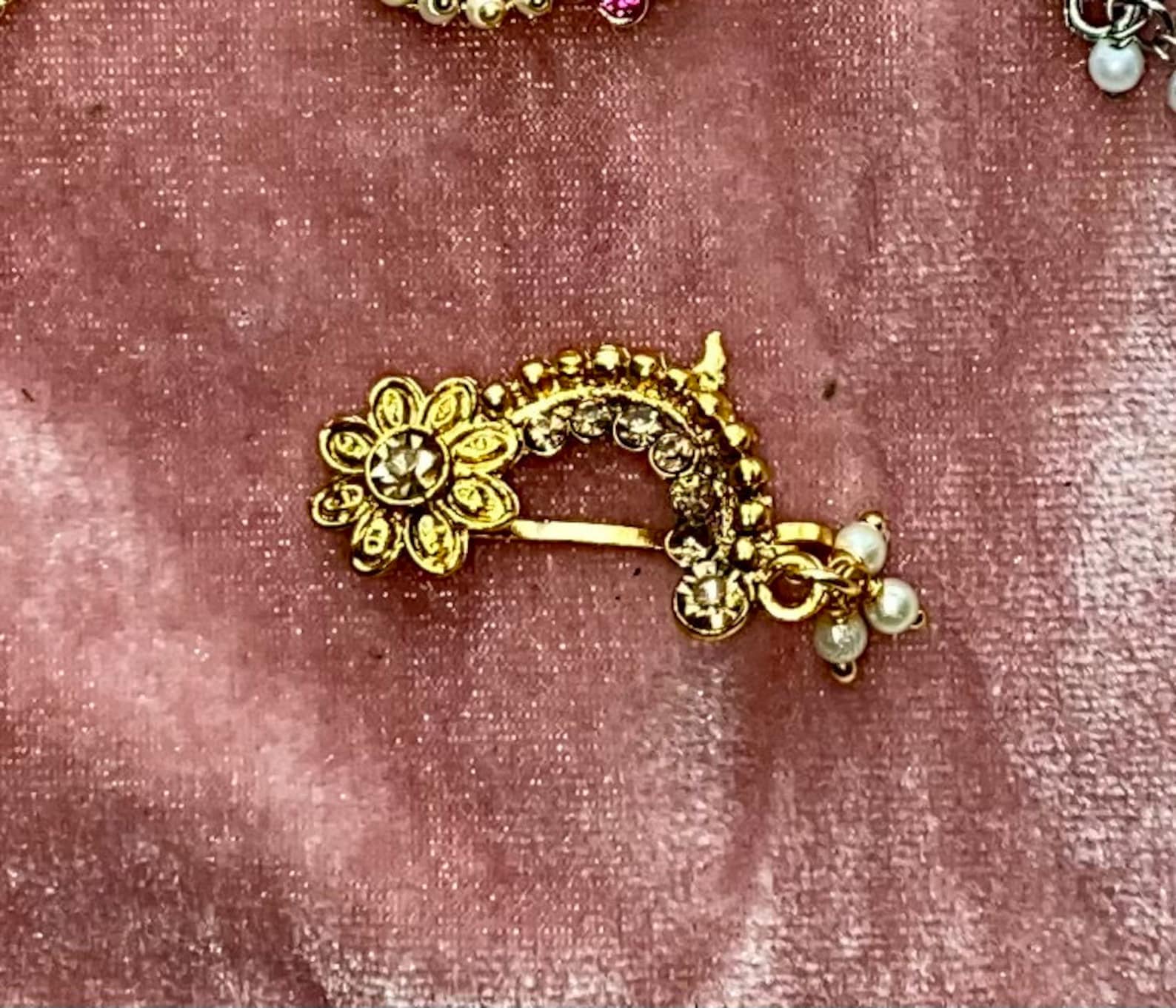 Marathi Jewelry Kolhapuri Marathi Clip on Nose Ring Gold Plated Marathi ...