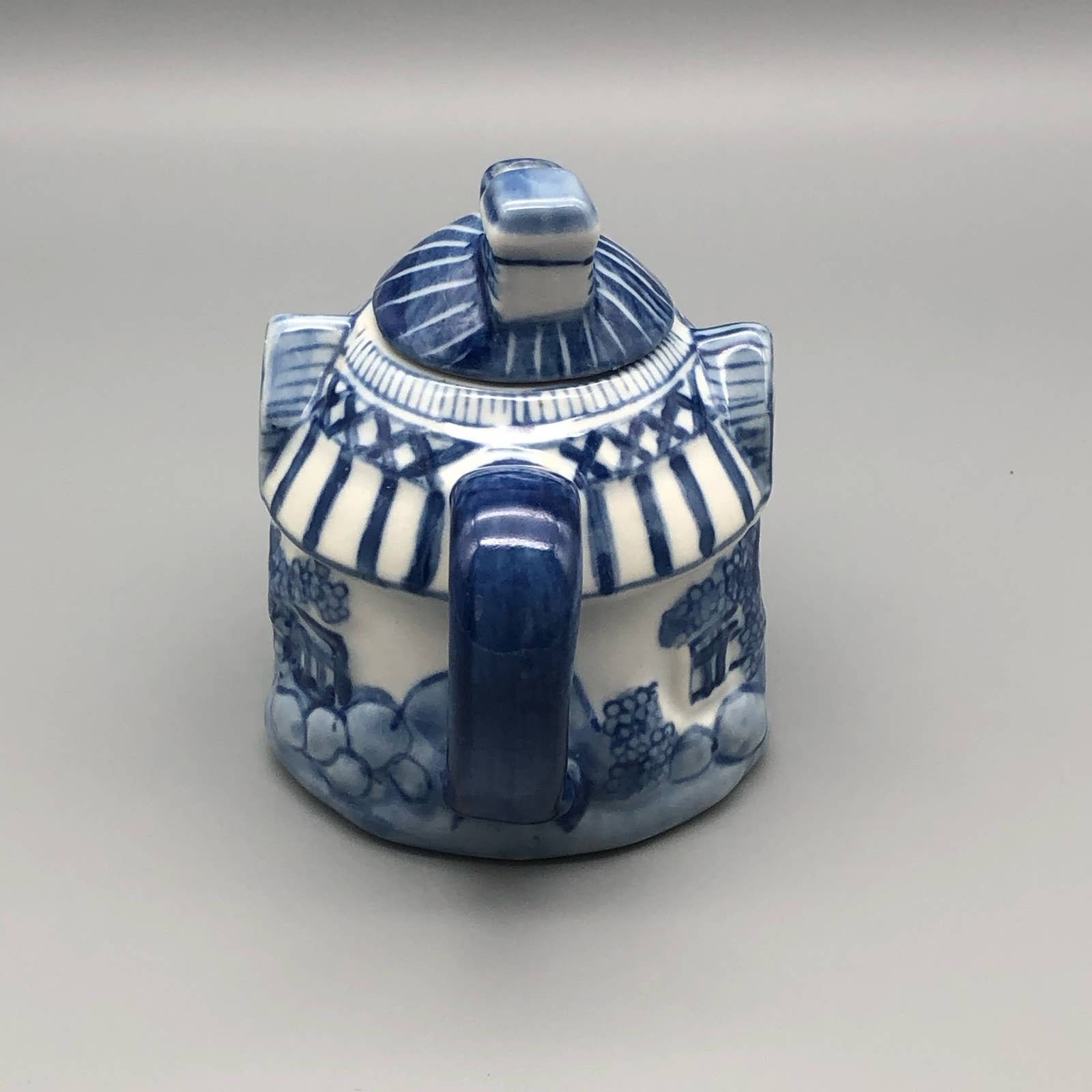 The Bombay Company Vintage Blue White Cottage Teapot - Etsy